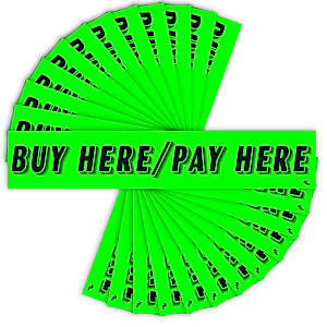VERSA-TAGS 7.5" Black/Green Vinyl Number 11 Dozen Set Windshield Pricing & 1 Pack of Each of Extra Clean, Financing Available, Buy Here Pay Here 14.5" x 2.75" Sticker Windshield Auto Dealership