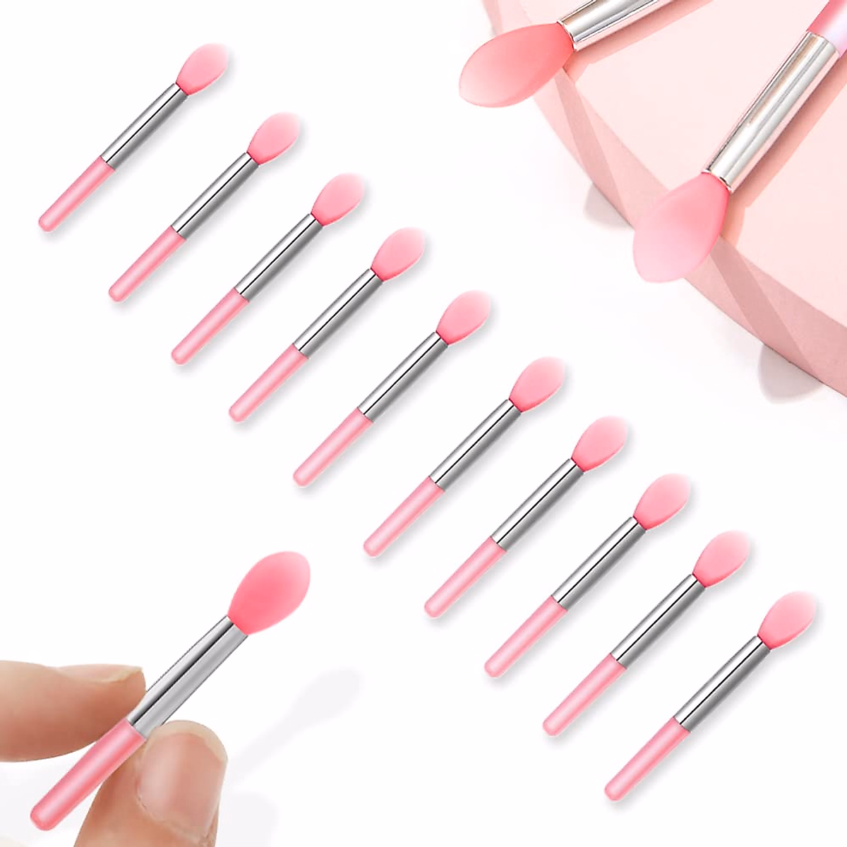 Silicone Lip Brushes 10pcs Makeup Lipstick Brush Wands Applicator Cosmetic Wands Fit Lip Mask Oil