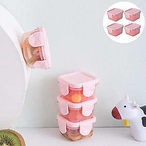 Kichvoe 4pcs Boxes Packing Crisper Mini Meal Prep Sealed Container Freezer Containers for Food Vegetables Container Food Storage Containers Fruit Storage Containers for Fridge Pp