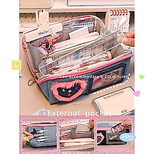 irLocy Y2k Pencil Pouch Denim Preppy Pencil Case Small Pencil Case Holder Y2K Accessories Preppy Supplies (black)