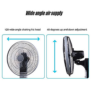 LHJJ Wall-Mounted Fan-air Circulator-220V/50HZ-remote Control-Automatic Fan-Black