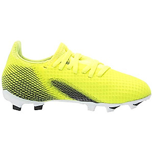 adidas Boy's X GHOSTED.3 Soccer Shoe, Solar Yellow/Black/Team Royal Blue(Firm Ground), 5.5 Big Kid