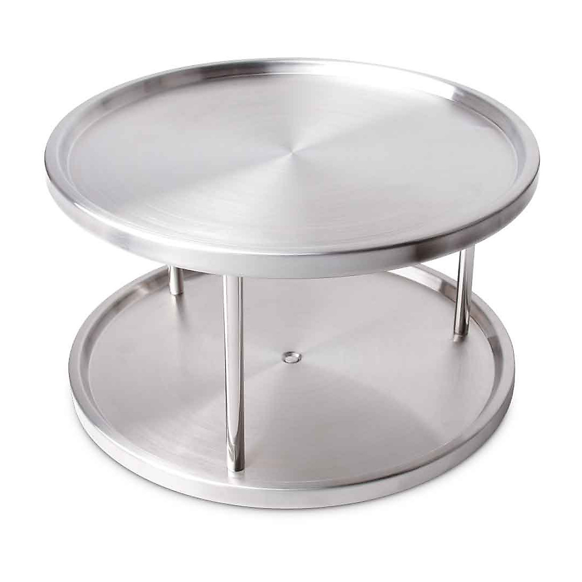 Ideas In Motion 2-Tier Revolving Lazy Susan Trays, Stainless Steel