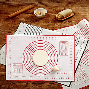 Maserfaliw Baking Mat Rolling Sheet Silicone Baking Mat Pad Non-Stick Bakeware Flour Pastry Carpet - Red 26 x 29cm, Essential for Home Life, Can Be Used As