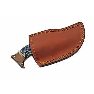 Damascus Steel Blue Pueblo Wood Handle 8 inch Hunting Knife