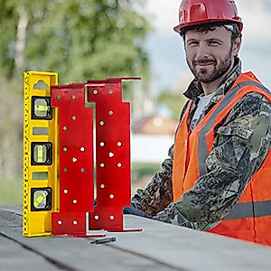 Zozen Chainsaw Mill Guide Rail Lumber Metal Brackets, 2 Pack Brackets with Level & Screws , Used for 2x4 Lumber and 3-36 inch Diameter Logs, Good Helper for Chainsaw Mill.