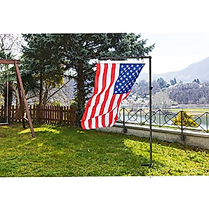 Aitjunz 3 in 1Garden Flag Stand with Flag, Garden Flag Holder Height Adjustable from 2.4-8FT, Tangle Free Garden Flag Pole, Wind Resistant/Rust Free/Black