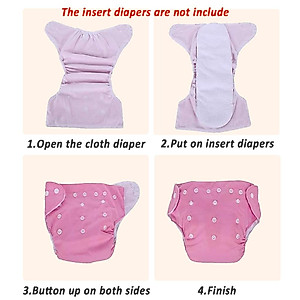 Baby Washable Reusable Cloth Diapers,7pcs