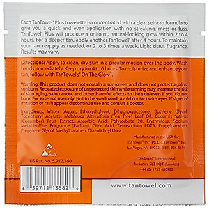 Tan Towel Full Body Plus Creme, 15 Count