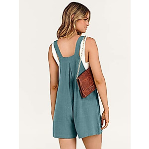 ANRABESS Women's Short Overalls Summer Outfits Casual Adjustable Strap Loose Linen Short Bib Overalls Jumpsuit Rompers 2023 Fashion Clothes 975hulv-S