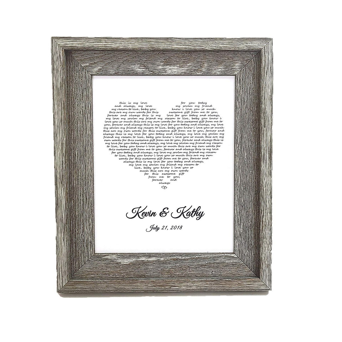 Personalized 1st Anniversary Gift For Him Or Her First Year Wedding Paper Anniversary Lyrics First Dance Song, Your Own Words, Present Wife Unique