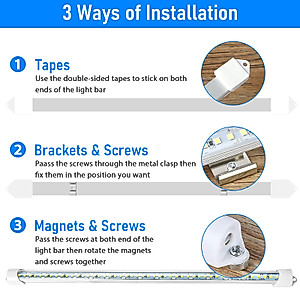 Linkstyle 4PCS 12V LED Interior Light Bar, 192LEDs 12V LED Light Strip with Switch, 6500K Slim Car Interior Lights for Car Truck RV Boat Cabinet