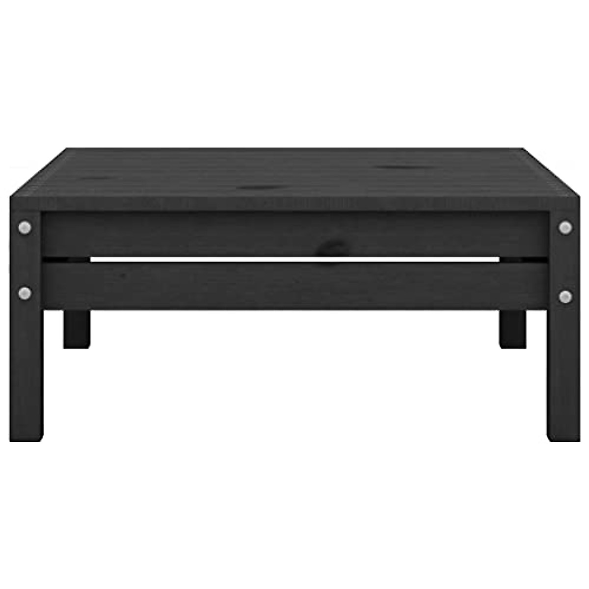 vidaXL Patio Footstool Black Solid Pinewood