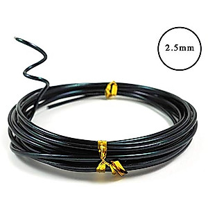 Pumbaa Anodized Aluminum Bonsai Training Wire 5-Size Starter Set-1.0Mm,1.5Mm,2.0Mm,2.5Mm,3.0Mm(147 Feet Total)-Choose Your Color(5 Size - Black