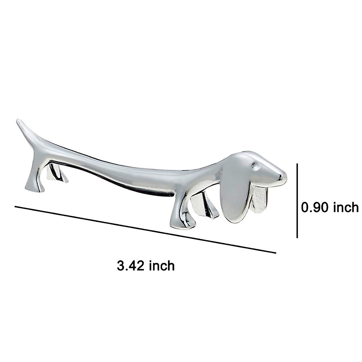 MULHUE 4 Pcs Zinc Alloy Lovely Little Dog Chopsticks Rest Spoons Stand Forks Knifes Holder Rack Stand Metal Craft Table Decoration 4 Pcs (Silver)