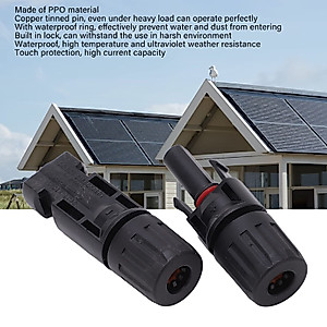 Solar Photovoltaic Connector, Copper Tinned Pins Low Contact Resnce 12PCS Solar Panel Connectors Kit with Wrench for Industry (1000V-30A)