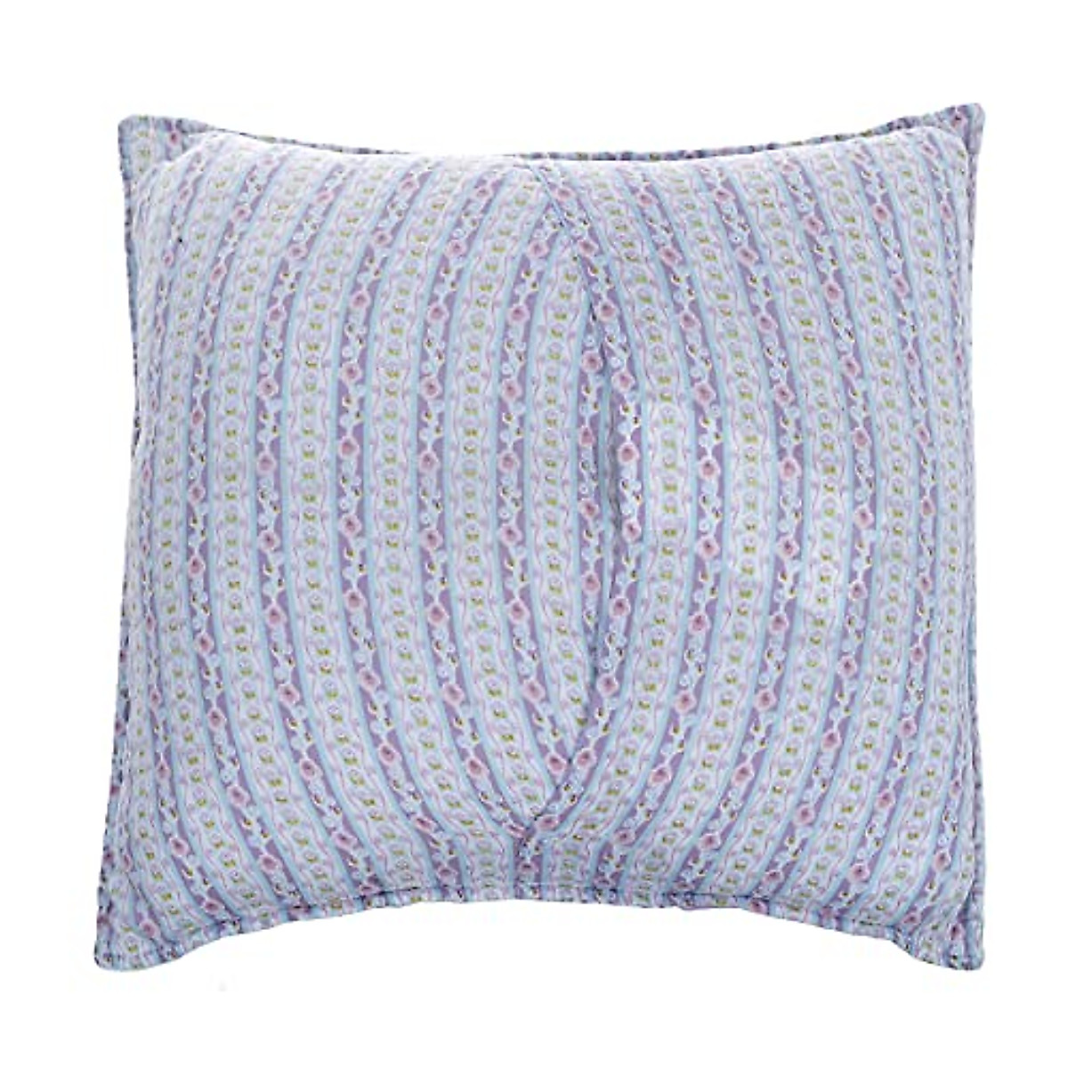 Cozy Line Home Fashions Purple Lavender Ruffle Decorative Pillow (Purple Floral Stripe, Decor Pillow -1pc)