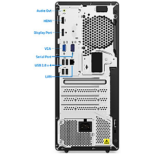 Lenovo V50T Gen 2 Desktop Tower, Intel i9-11900K, 64GB RAM, 2TB NVMe SSD, UHD Graphics 750, USB C, DisplayPort, HDMI, VGA, DVD, Card Reader, AC Wi-Fi, Bluetooth, Windows 11 Pro, Black