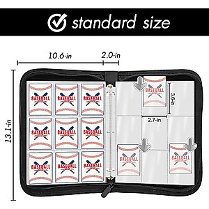 720 Pockets with Trading Card Binder, 9-Pocket Baseball Card Sleeves Card Holder Album Protectors, Penny Sleeves for Trading Cards Fit for Sport, Game, Standard Cards Holder for Kids (Baseball)