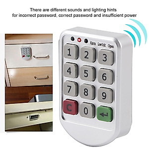 Electronic Lock, ABS Plastic Panel Digital Electronic Intelligent Password Keypad Number Cabinet Door Code Lock