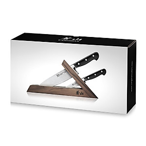 Cangshan TV2 Series 1021585 Swedish 14C28N Steel Forged 3-Piece TAI Knife Block Set, Walnut