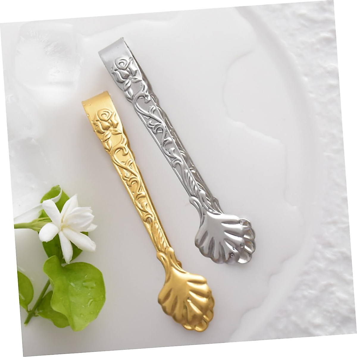 Amosfun 4 Pcs Food Clip Stainless Steel Ice Tongs Sugar Tongs Capacillos Para Cupcake Mini Kitchen Utensils Buffet Tong Salads Tong Kitchen Supplies Stainless Steel Clamp Metal Fruit Pizza