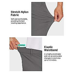 SPECIALMAGIC Golf Pants Men Stretch Slim fit Hiking Pants Lightweight Dress Casual Tapered Zipper Pockets 34 Grey