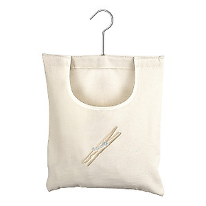 Whitmor Canvas Clothespin Bag Hanging Storage Organizer