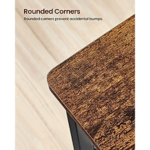 VASAGLE Dining Chair Set of 2, Rustic Wood Chairs with Metal Steel Frame, Easy to Assemble, Stable, Comfortable Seat, Modern Farmhouse Chair for Kitchen, Bedroom, Living Room, Rustic Brown and Black