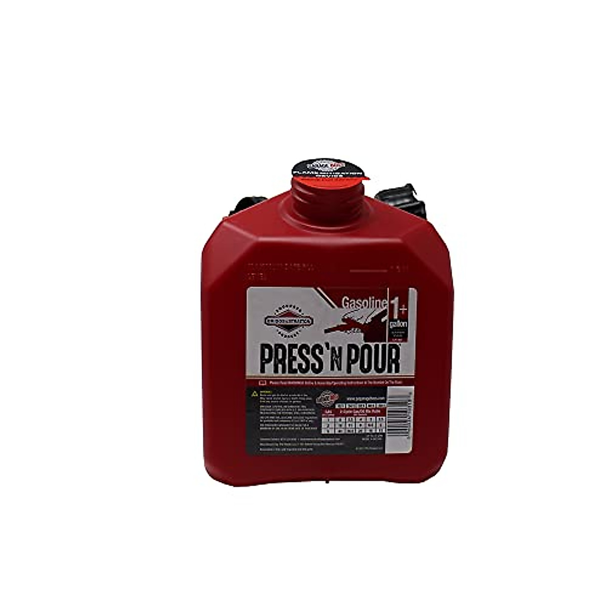 GARAGE BOSS GB310 Briggs and Stratton GarageBoss Press 'N Pour 1+ Gallon Gas Can, Red
