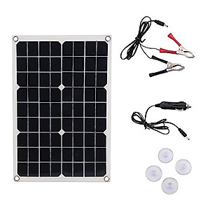 DSJ Poartable 20W Solar Panel 18V USB Solar Panel Charger Kit for Cell Phone Tablet Camera Electronic Device/White