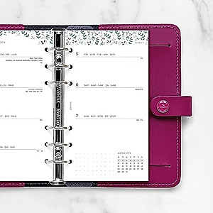 Filofax Calendar Diary Refill, Personal/Compact Size, Week-to-View, Garden Minimal Diary Pack, Multilingual: Five Languages, 2024 (C68492-24)