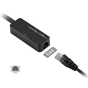 SIIG Foldable USB 3.0 to Ethernet Adapter, 10/100/1000 Mbps Gigabit Ethernet LAN RJ45, Supports Windows 10/8/7, Mac OS X 10.16 to 10.6 - Black (LB-US0714-S1)