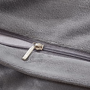 EMME Plush Fuzzy Duvet Cover Set Queen Size 3 Pieces (1 Duvet Cover + 2 Pillow Cases) Luxury Soft Faux Fur Velet Fluffy Comforter Cover Set,Zipper Closure (Tie Dye Light Grey,Queen)