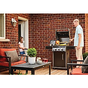 Napoleon Rogue 365 BBQ Grill, Black, Propane Gas - R365SBPK-1-OB - With Two Burners and Range Gas Side Burner, Barbecue Gas Cart, Folding Sideshelves, Instant Failsafe Ignition