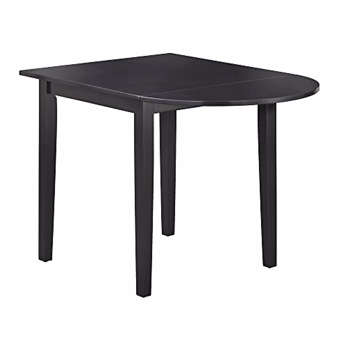 Target Marketing Systems Tiffany Two-Toned Single Drop Leaf Dining Table for Small Spaces, and Apartments, Made of Solid Rubberwood, Expands from 30" to 43", Black
