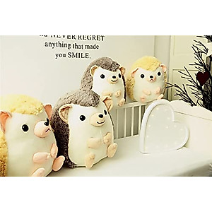 CHDGIOHA Cute Hedgehog Stuffed Animal Plush Body Pillow - 13.7'' Gray Kawaii Hedgehog Plushie Throw Pillow, Chubby Soft Plush Toy Doll, for Him & Her (Gray,Medium)