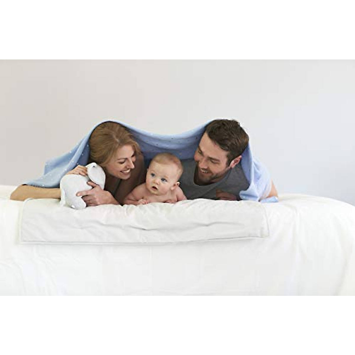 Just Born Boys and Girls Newborn Infant Baby Toddler Nursery Dust Ruffle Beddding Crib Skirt, Navy/White, One Size