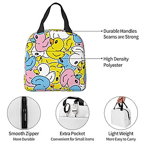 Echoserein Duck Lunch Bag Cute Insulated Lunch Box Reusable Lunchbox Waterproof Portable Lunch Tote For Women Men Girls Boys