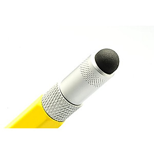 Screwdriver Pen Pocket Multi-Tool By EdgeWorks – Multi-Functional & Sturdy Aluminum DIY Tool, With Screwdriver, Stylus, Bubble Level, Ruler & Phillips Flathead Bit, Unique Gift Idea - Yellow