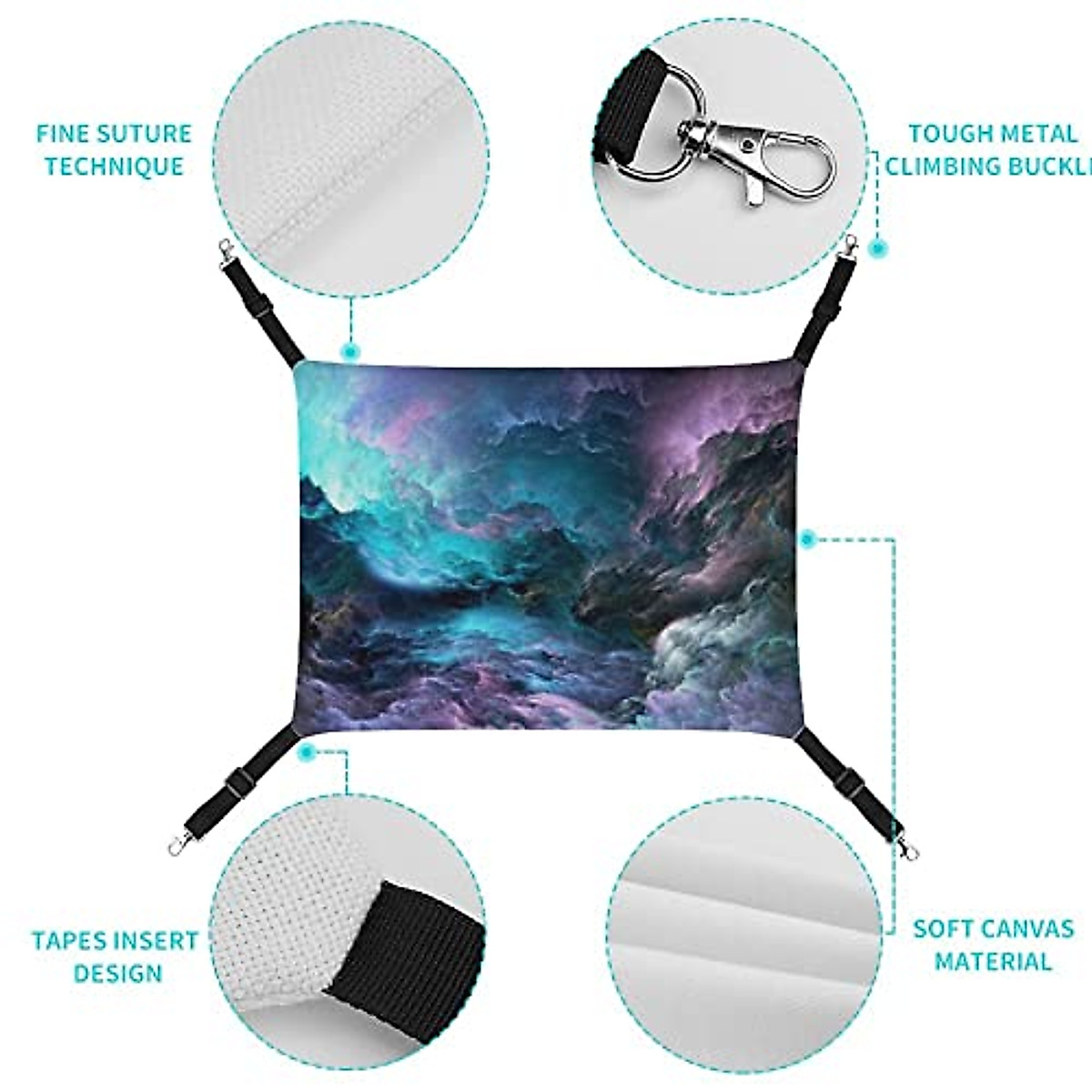Amazing Galaxy Cloud Space Pet Hammock Comfortable Adjustable Hanging Bed for Small Animals Dogs Cats Hamster