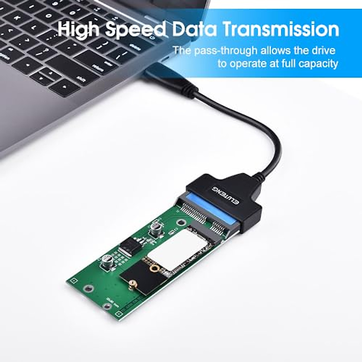 ELUTENG M.2 NGFF to SATA Adapter Card B Key/B & M Key SSD Converter NGFF M2 to 2.5 Inch SATA III Drivers for NGFF M.2 2280 2260 2242 2230 SSD (Not for M.2 NVME)