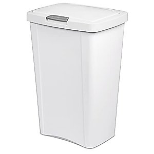 Sterilite 10458004 Touch Can, 13 Gallon, White