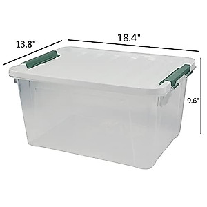 Saedy 6 Pcs Large Clear Storage Box, 35 Qt Plastic Bins with Lids for Versatile Storage