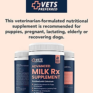 Vets Preferred Puppy Milk Replacement Formula - Dog Milk Replacer Powder Supplement for Pregnant, Lactating, Aging Dogs - Enriched with Colostrum - Nutritious Nursing Formula for Puppies - 12 Oz