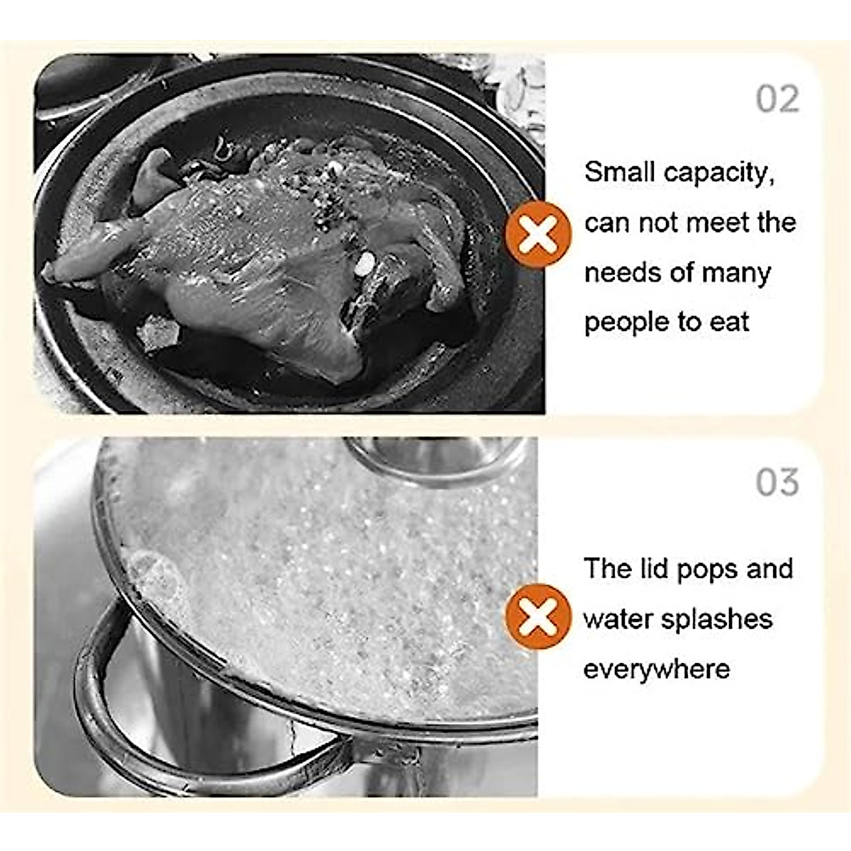 Multifunctional Plumpy Non-stick Micro Pressure Pot, 8L Pumpkin Non-stick Saucepan Coated with Healthy Medical Stone, Steam Boil Bleach Fry Integrated Miniature Pressure Cooker for Cooking (Orange)