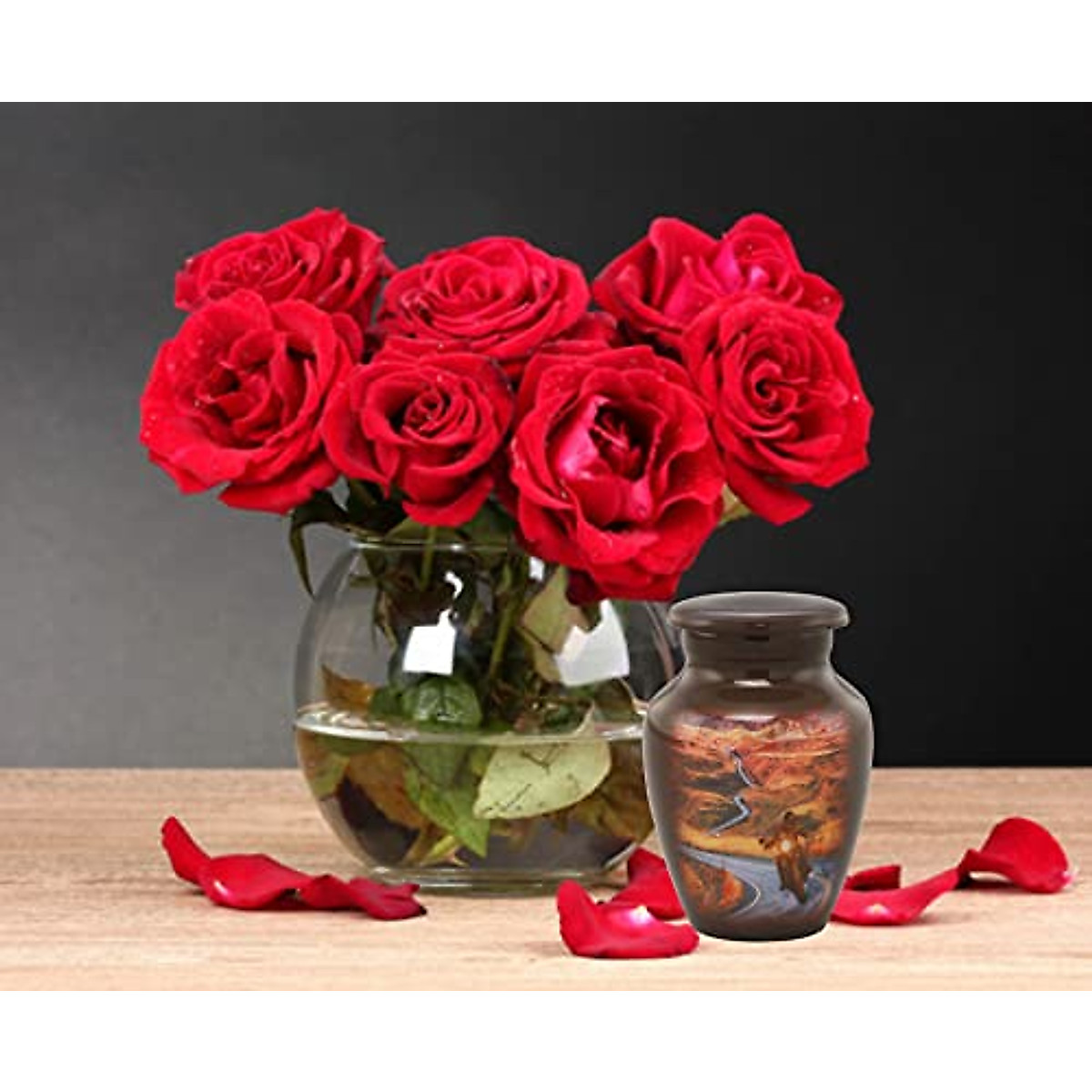 Motorcycle Keepsake Urn - Motorcycle Mini Cremation Urn for Ashes - Highway to Heaven Token Urn - Motorcycle Lovers Sharing Urn - Bikers Memorial Mini Ash Urn with Velvet Pouch & Case (Keepsake)