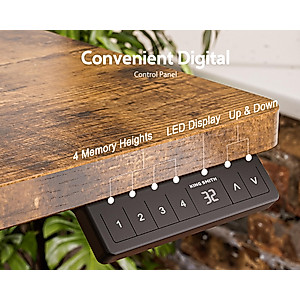 WALKINGDESK 48x24 Inches Electric Standing Desk with Drawer and Monitor Stand, Height Adjustable Stand up Desk for Home Office, Ergonomic Sit to Stand Desk with Phone Holder, 3 Hooks, Rustic Brown