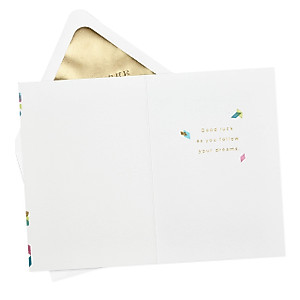 Hallmark Peanuts Graduation Card with Sound (Snoopy, Cap and Gown) & Signature Graduation Card (Every End Is a Beginning Ralph Waldo Emerson Quote)