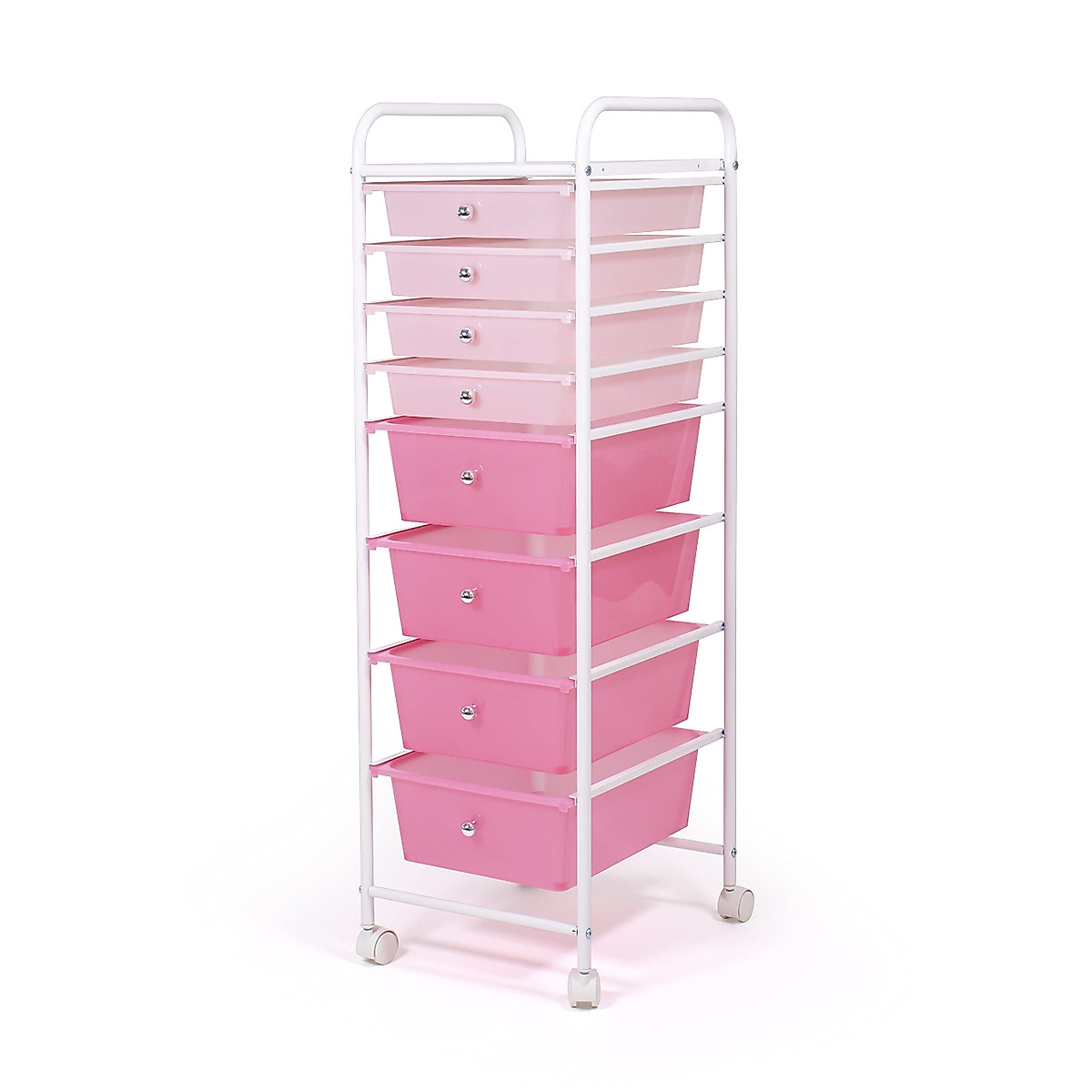 Humble Crew 8 Drawer Rolling Storage Cart with Wheels, Pink